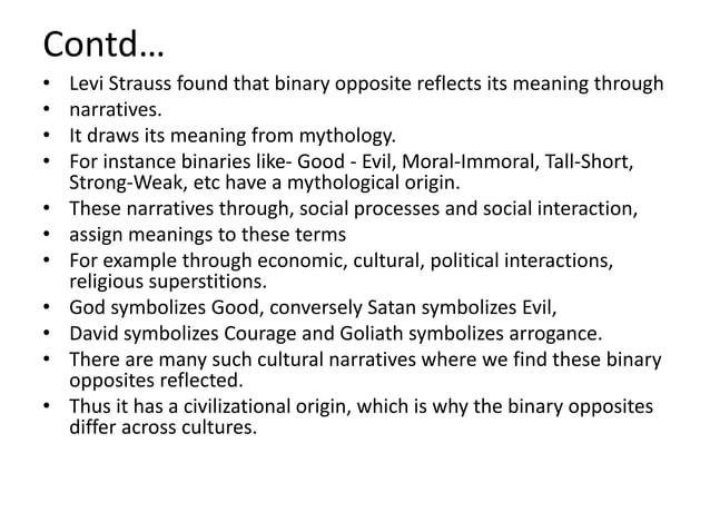Claude levi strauss binary opposites | PPTX