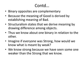 Claude levi strauss binary opposites | PPTX