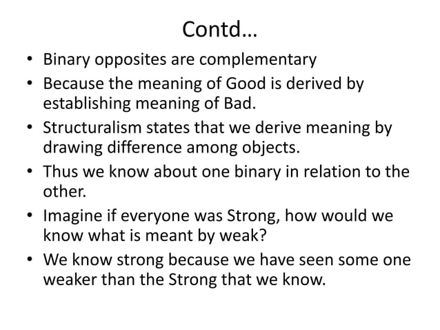 Claude levi strauss binary opposites | PPTX