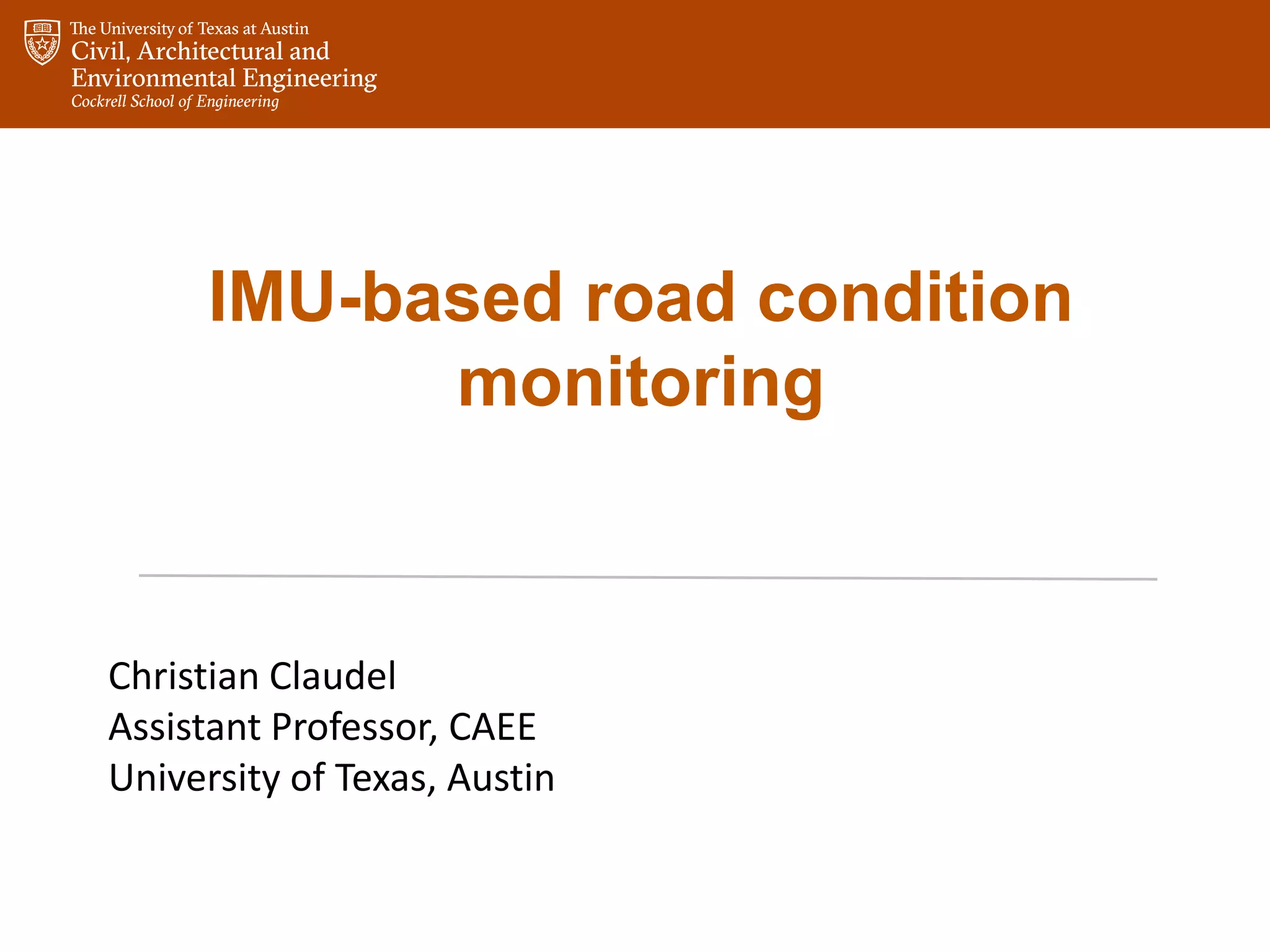 IMU-Based Road Condition Monitoring | PPTX