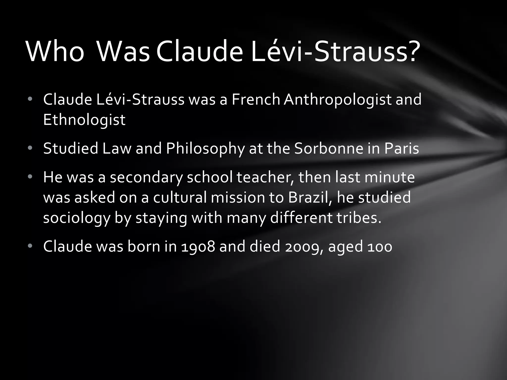 Claude lévi strauss - semiotic theorist | PPTX