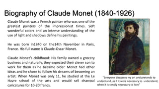 Claude monet ppt (2) | PPTX | Painting | Arts and Crafts