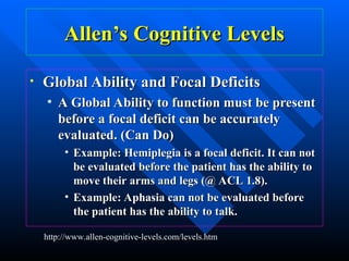 Claudia Allens Cognitive Levels (..1).ppt