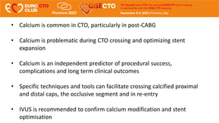 15th Experts Live CTO - Claudia Cosgrove: Calcium and CTO | PPT