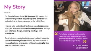 Claudia Nunez UX Portfolio 2021 | PPT