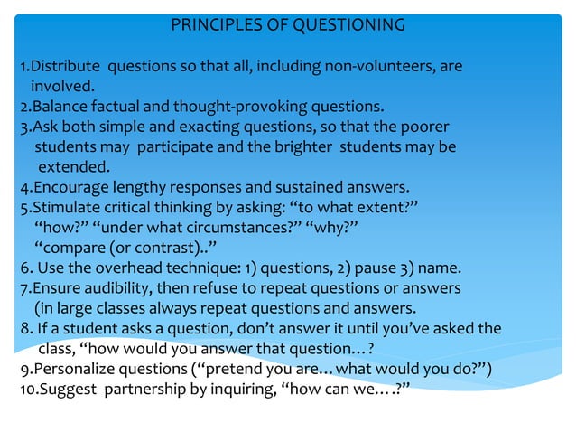 THE ART OF QUESTIONING | PPT