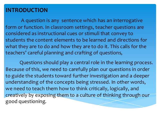 The Art Of Questioning