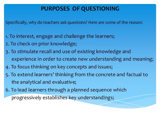 THE ART OF QUESTIONING