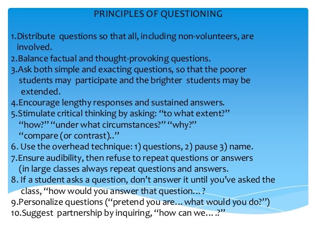 THE ART OF QUESTIONING