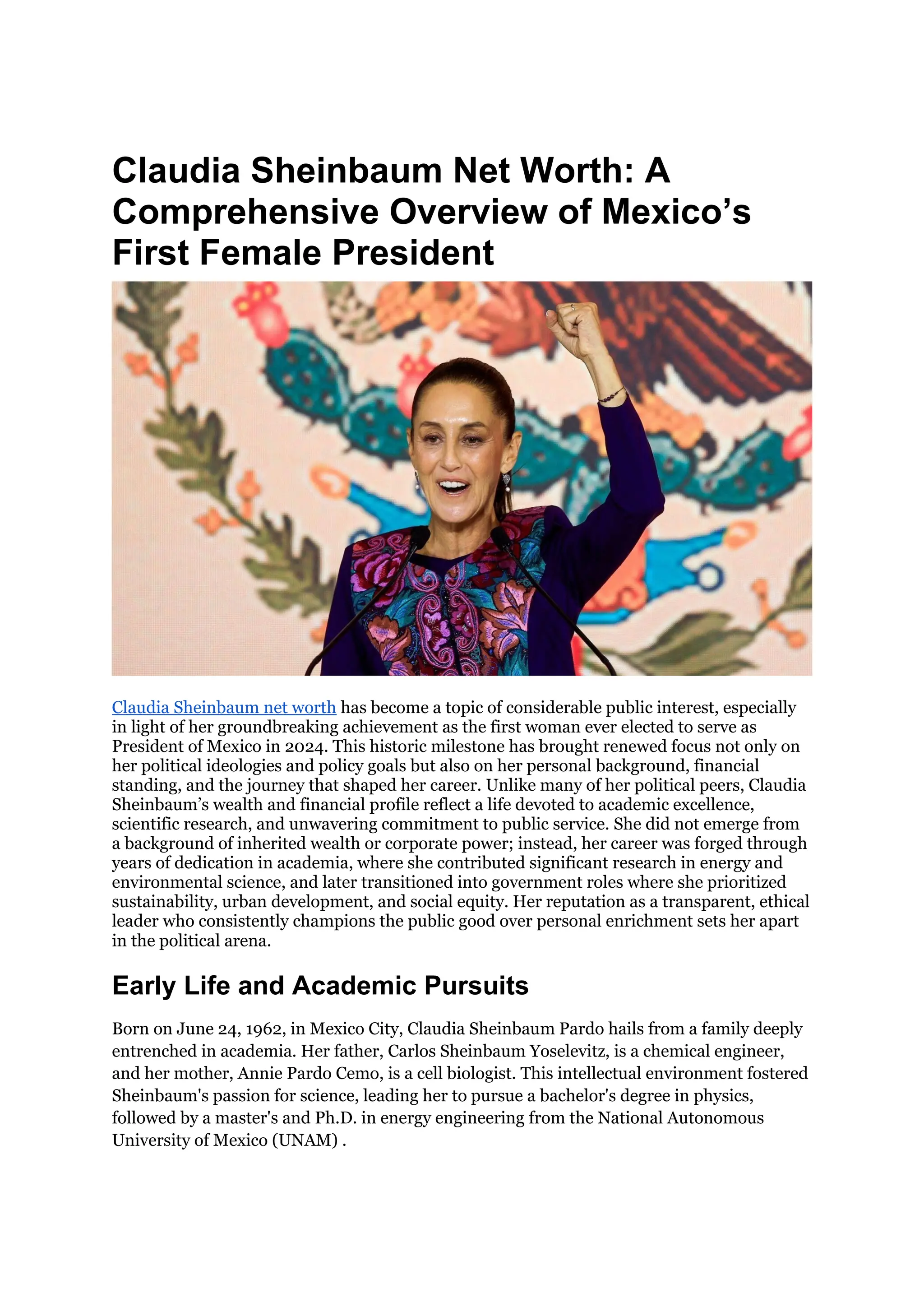 Claudia Sheinbaum Net Worth_ A Comprehensive Overview of Mexico’s First ...