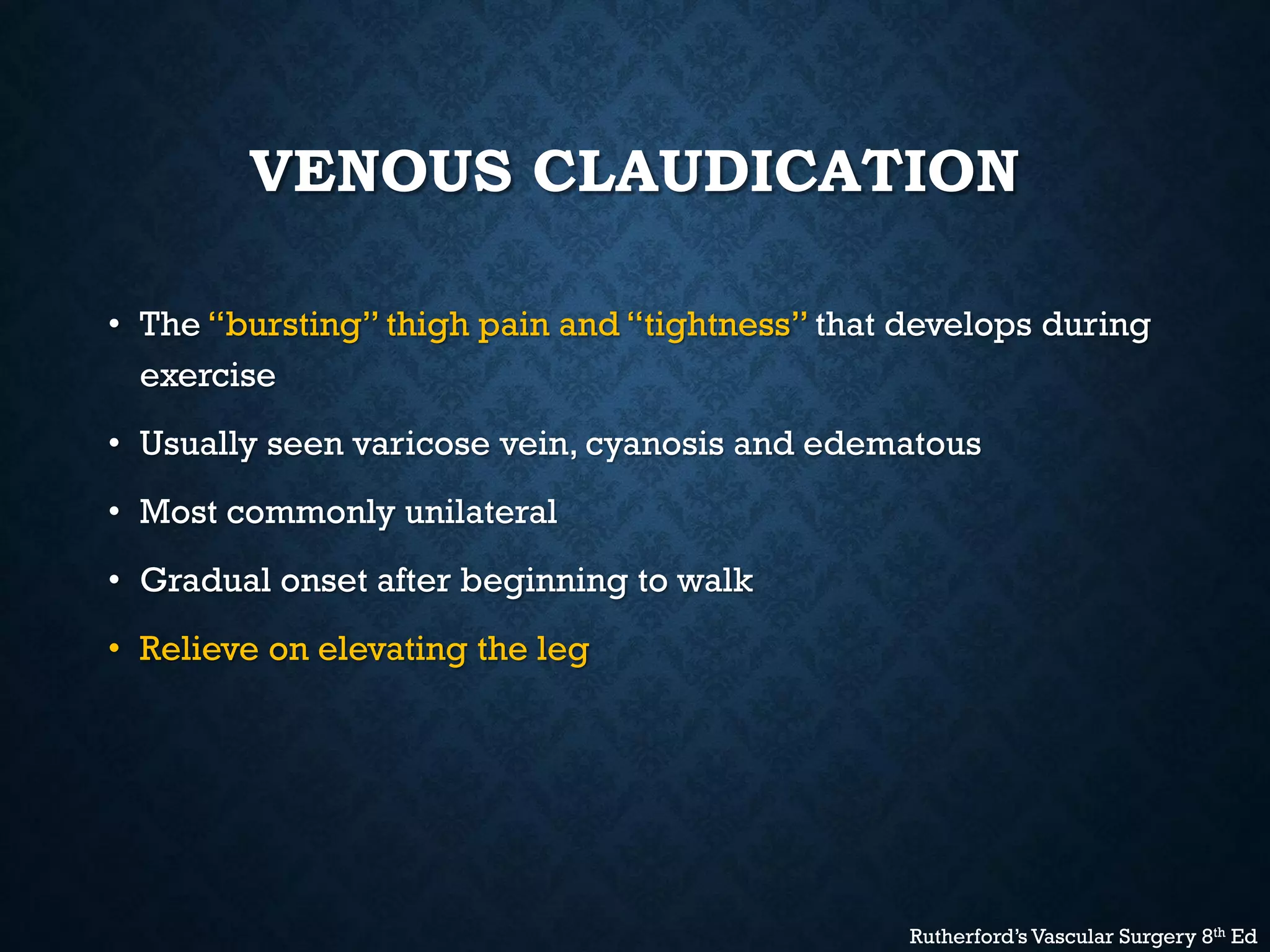 Topic of Vascular Claudication | PDF