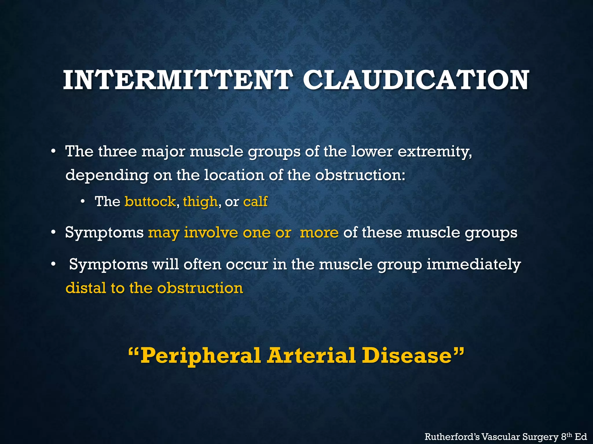 Topic of Vascular Claudication | PDF