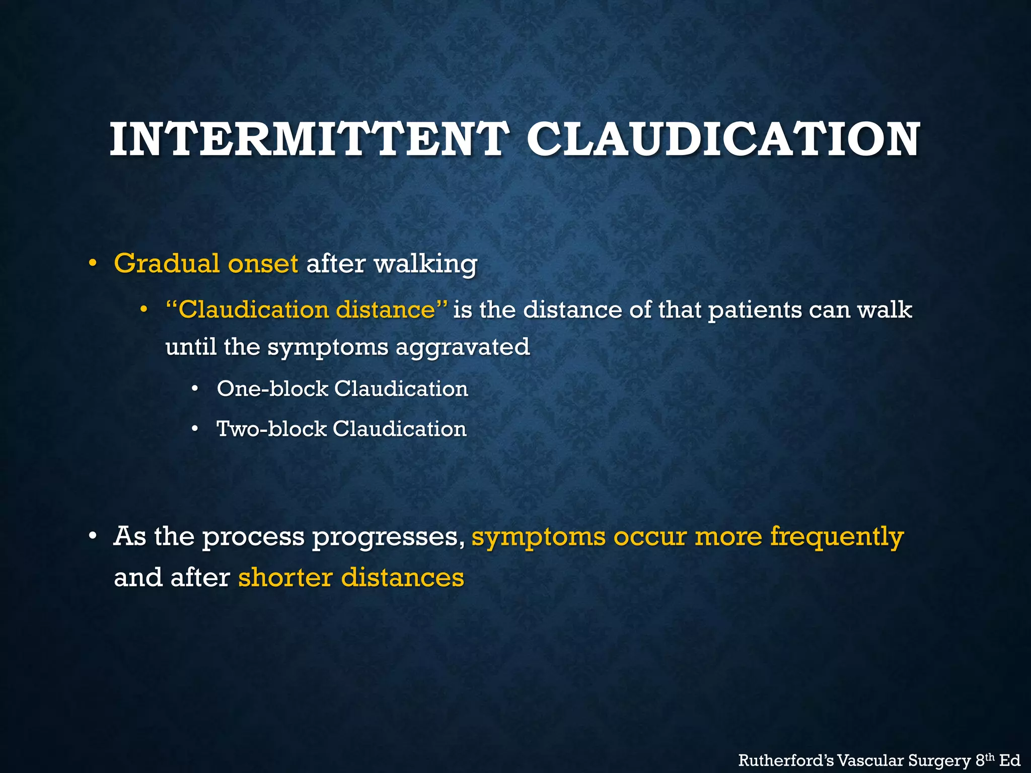 Topic of Vascular Claudication | PDF