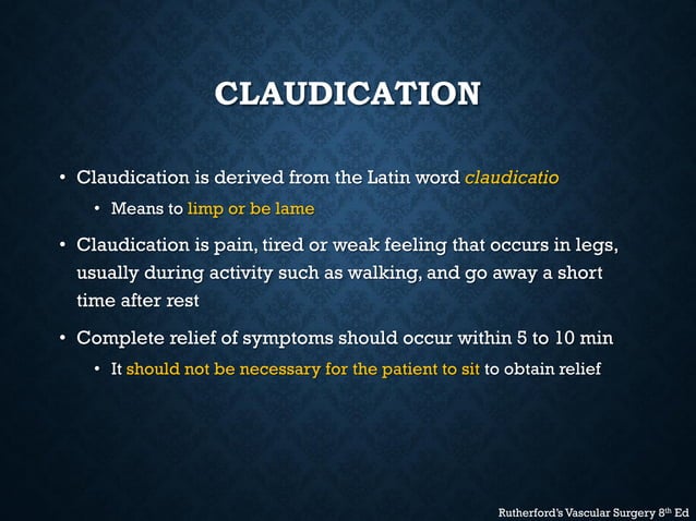 Topic of Vascular Claudication | PDF