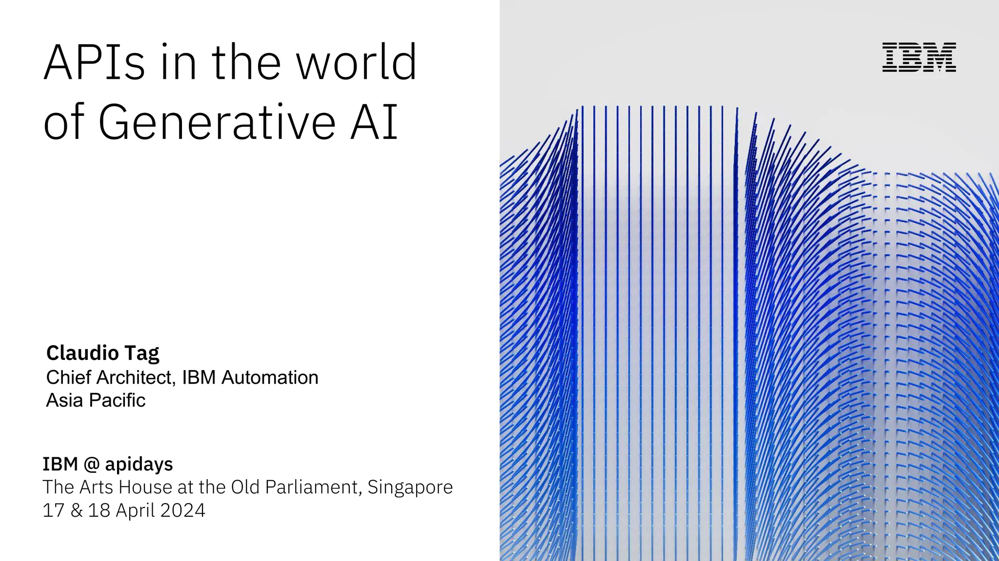 Apidays Singapore 2024 - APIs in the world of Generative AI by Claudio ...