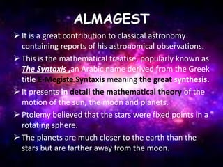 Claudius ptolemy by sanjita | PPTX | Geography | Science