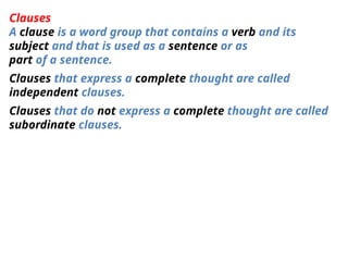 Clause in the grammar english language you should use | PPTX