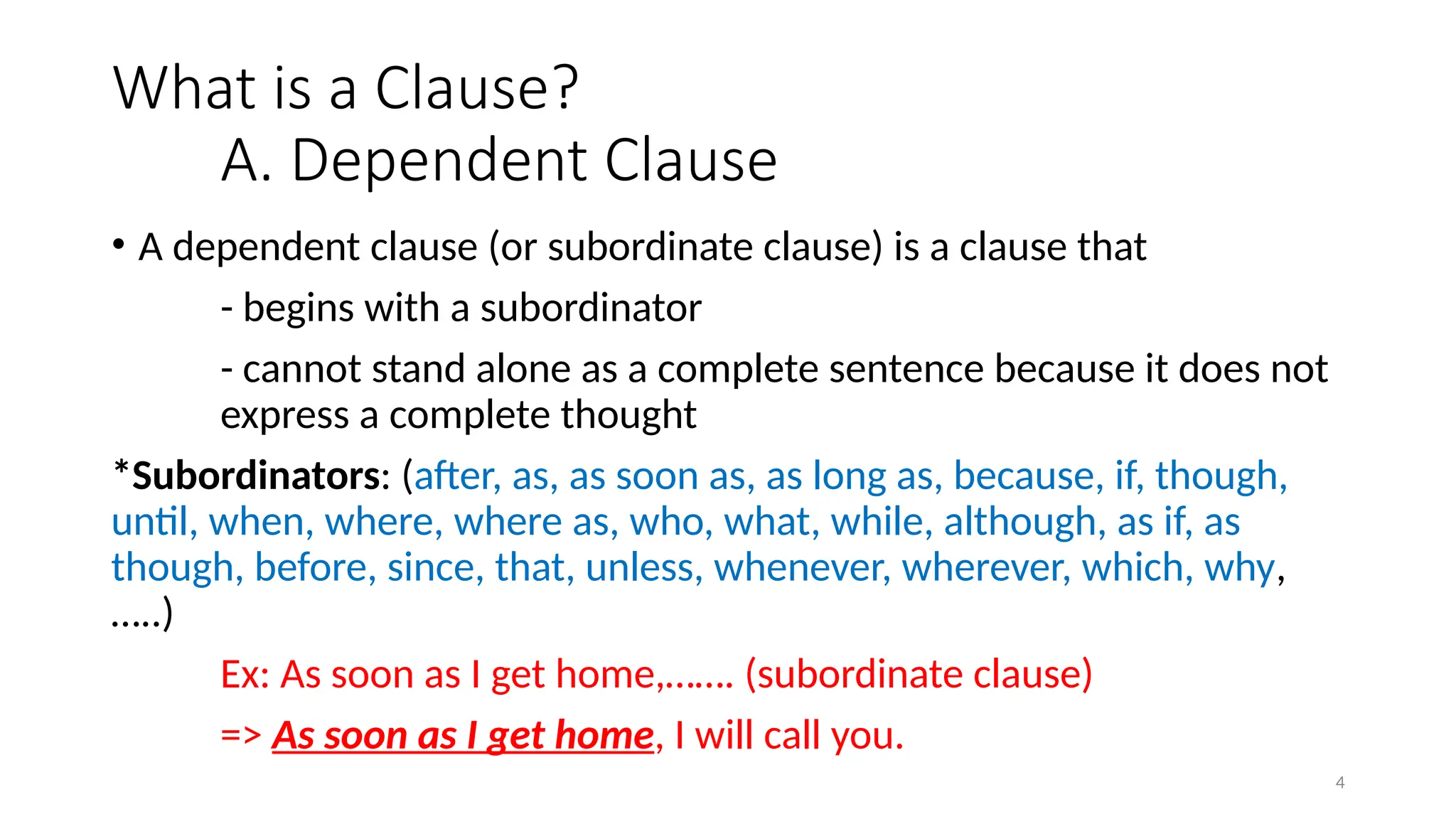 Clause: explanation with example sentences | PPTX
