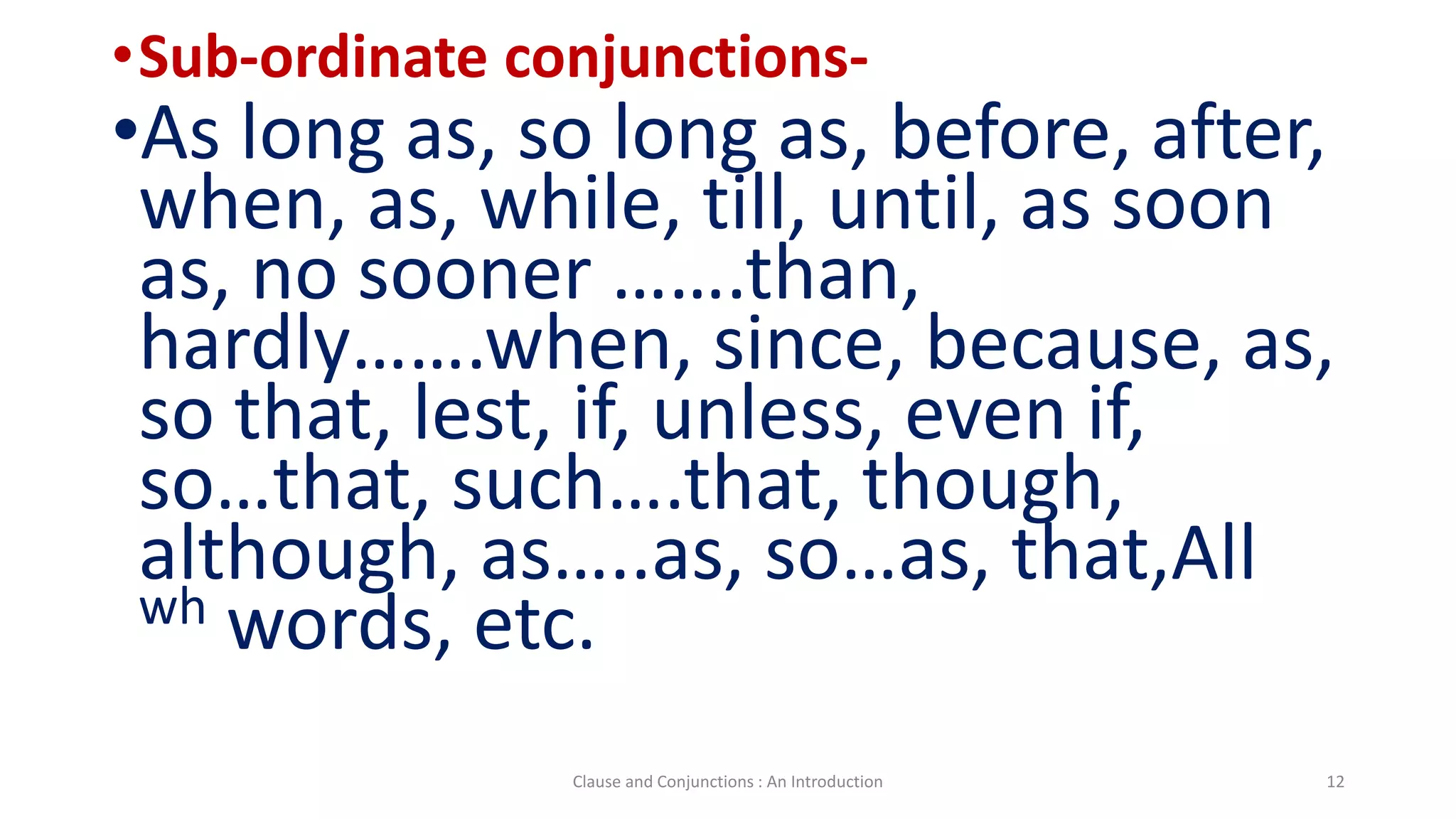 Clause and conjunctions | PPT