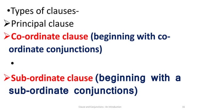 Clause and conjunctions | PPTX