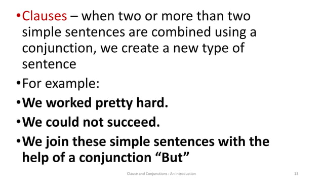Clause and conjunctions | PPT