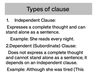 Clause and its types . | PPT