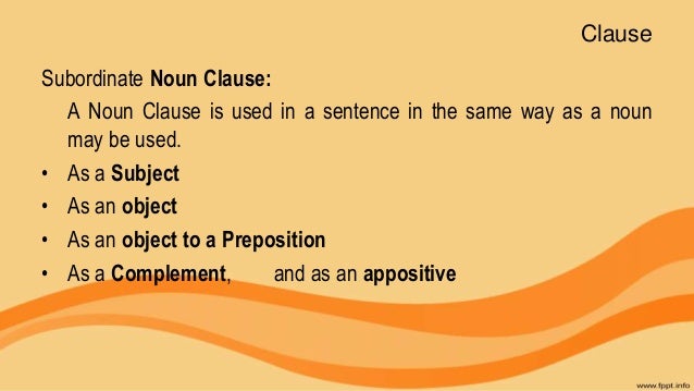 Clause for English grammar