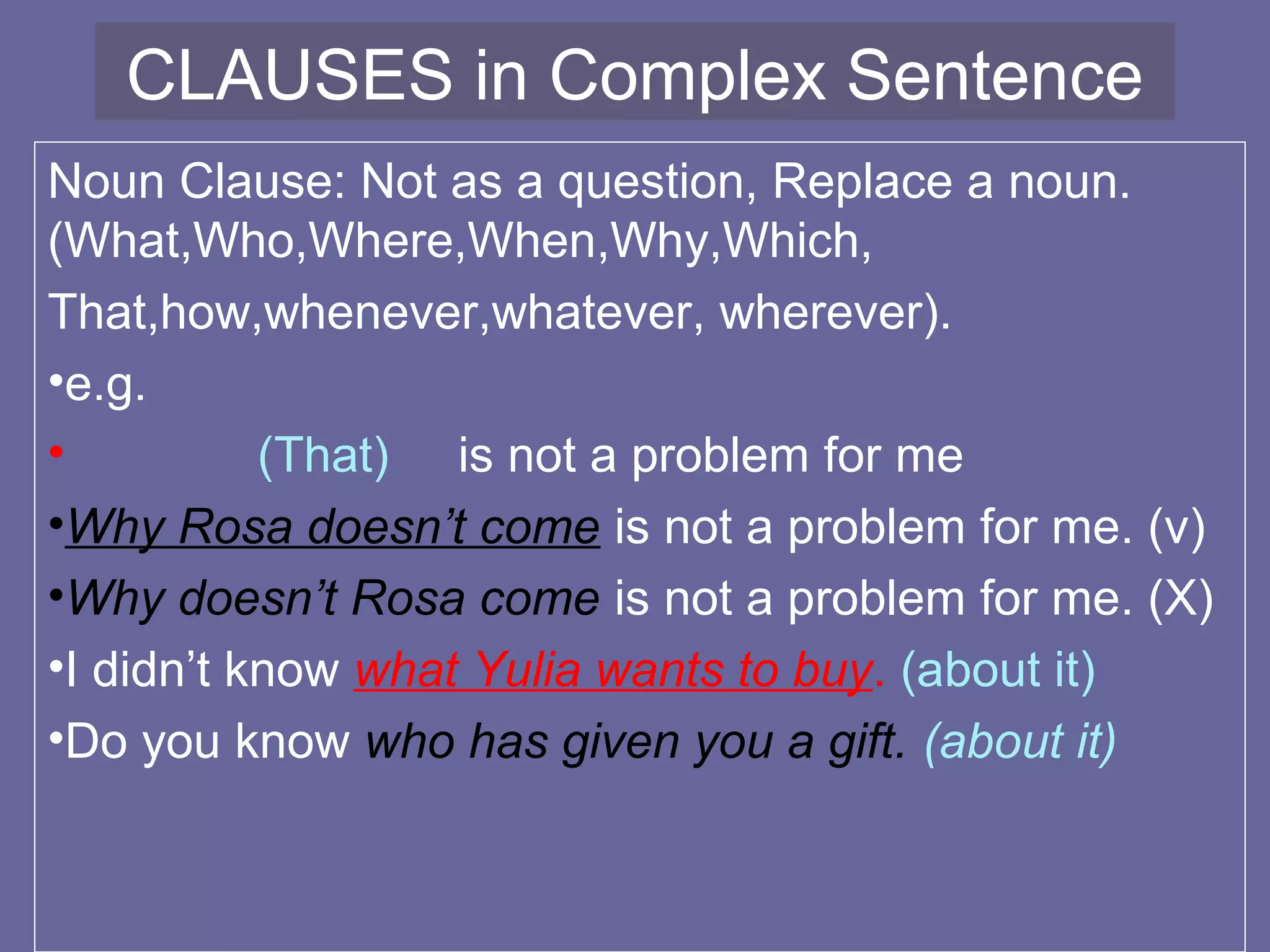 Clause in complex sentc | PPT