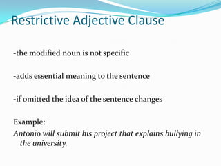 Clause modifiers | PPTX