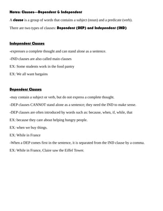 Clause note | DOC | Food & Drink