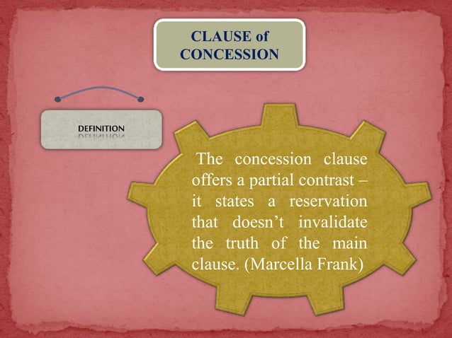Clause of concession | PPTX | Law