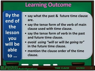 Clause (Part-10 of 10)- Time clauses | PPTX
