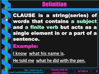 Clause (Part 1 of 10)- Clause and its classificaiton | PPT