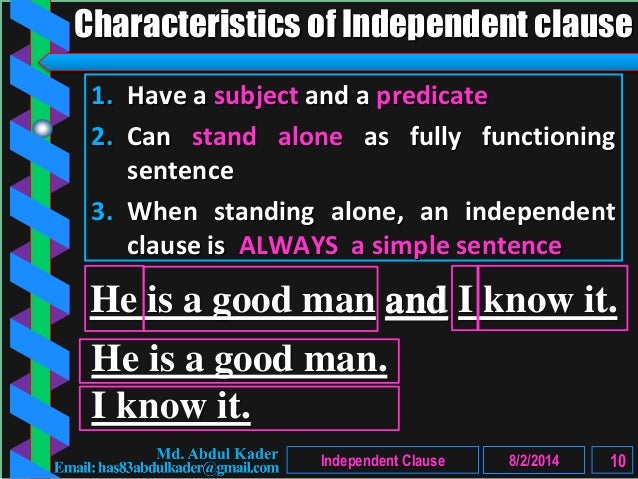Clause (Part 2 of 10)-Independent Clauses
