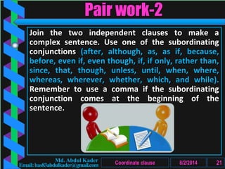 Clause (Part 4 of 10)- Coordinate clause | PPTX