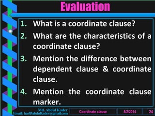 Clause (Part 4 of 10)- Coordinate clause | PPTX