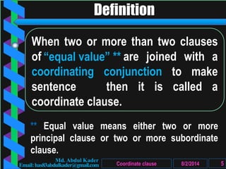 Clause (Part 4 of 10)- Coordinate clause | PPTX
