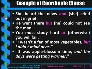 Clause (Part 4 of 10)- Coordinate clause | PPTX