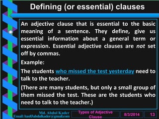 Clause (part 7 of 10)-Defining & Non-defining Relative clause | PPT