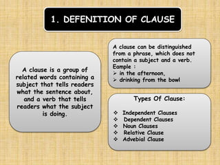 Clause, phrasse, sentence | PPT