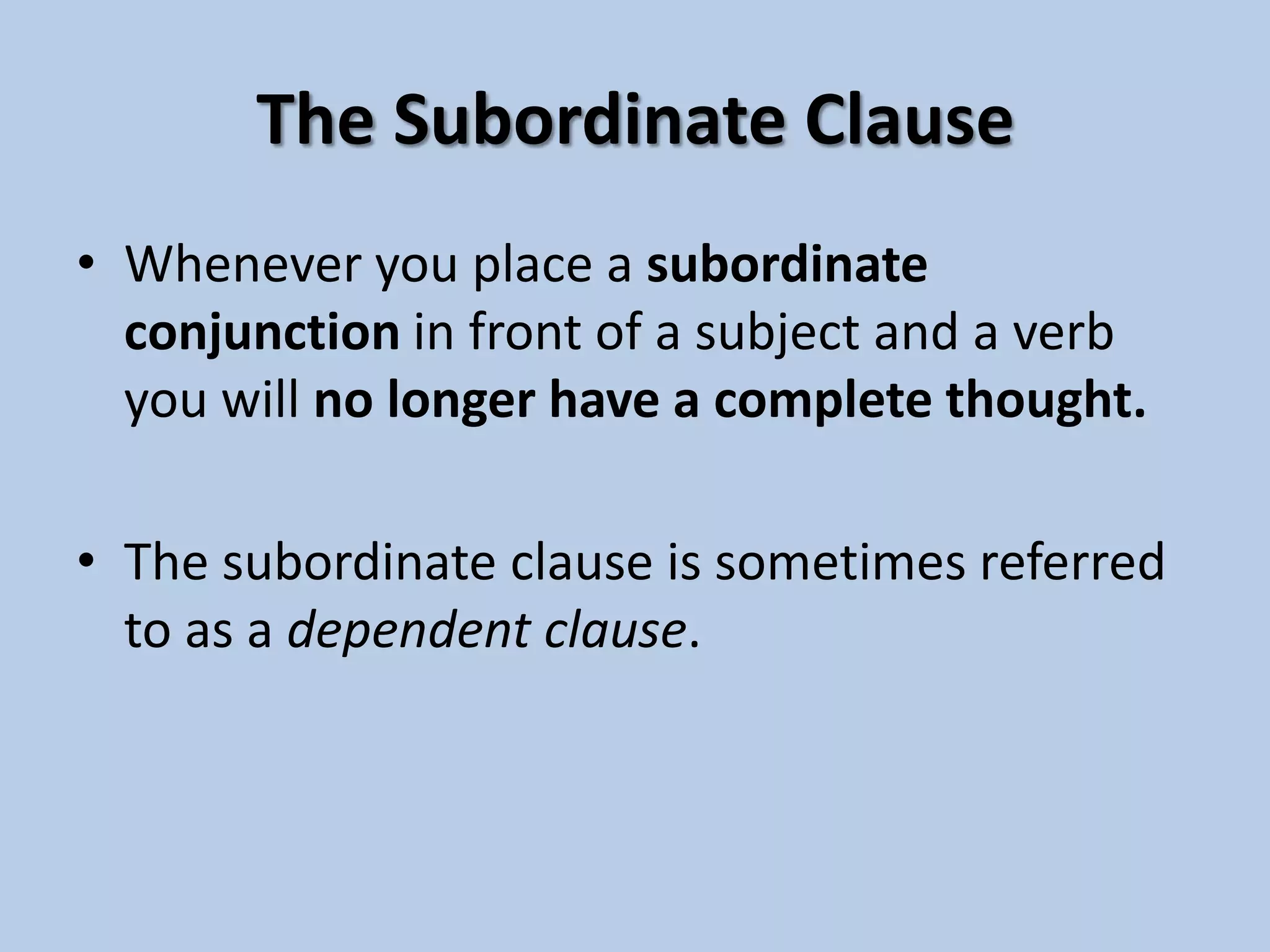 The Main and Subordinate Clause | PPTX