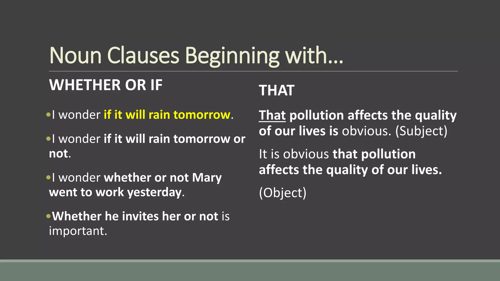 CLAUSES AND ITS TYPES | PPTX