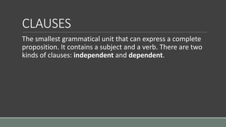 CLAUSES AND ITS TYPES | PPTX
