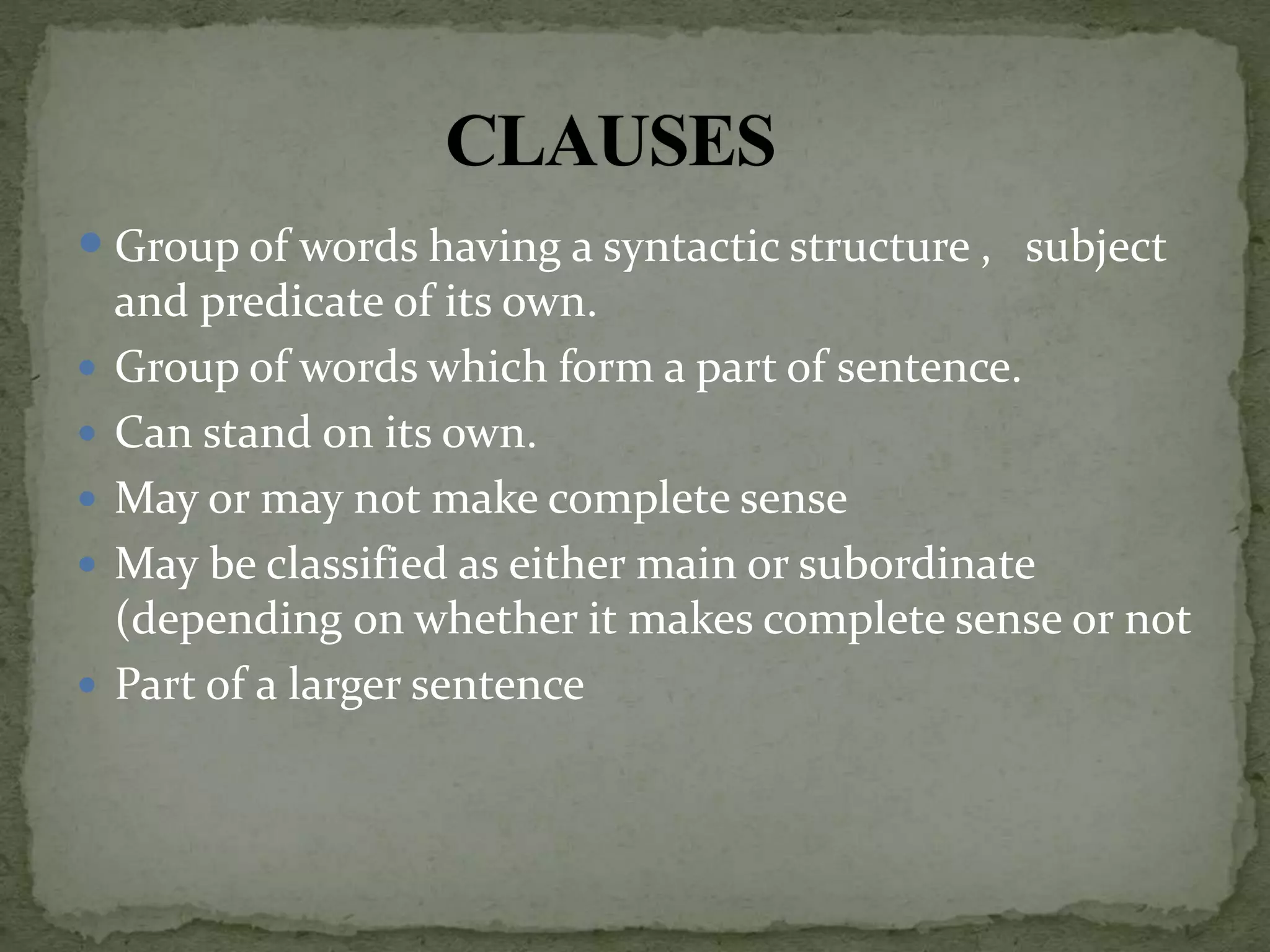 Clauses | PPTX