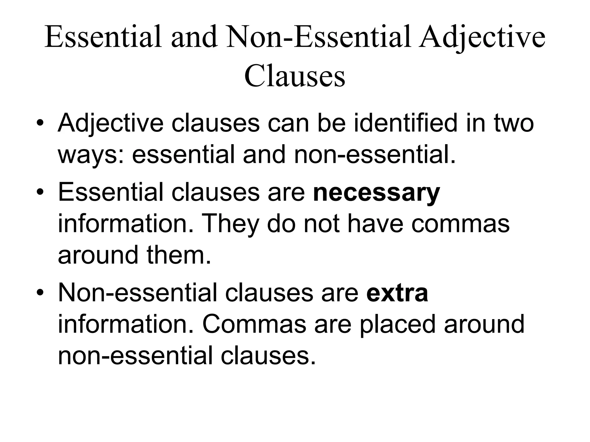 Clauses.ppt for lesson in English Enhancement | PPT