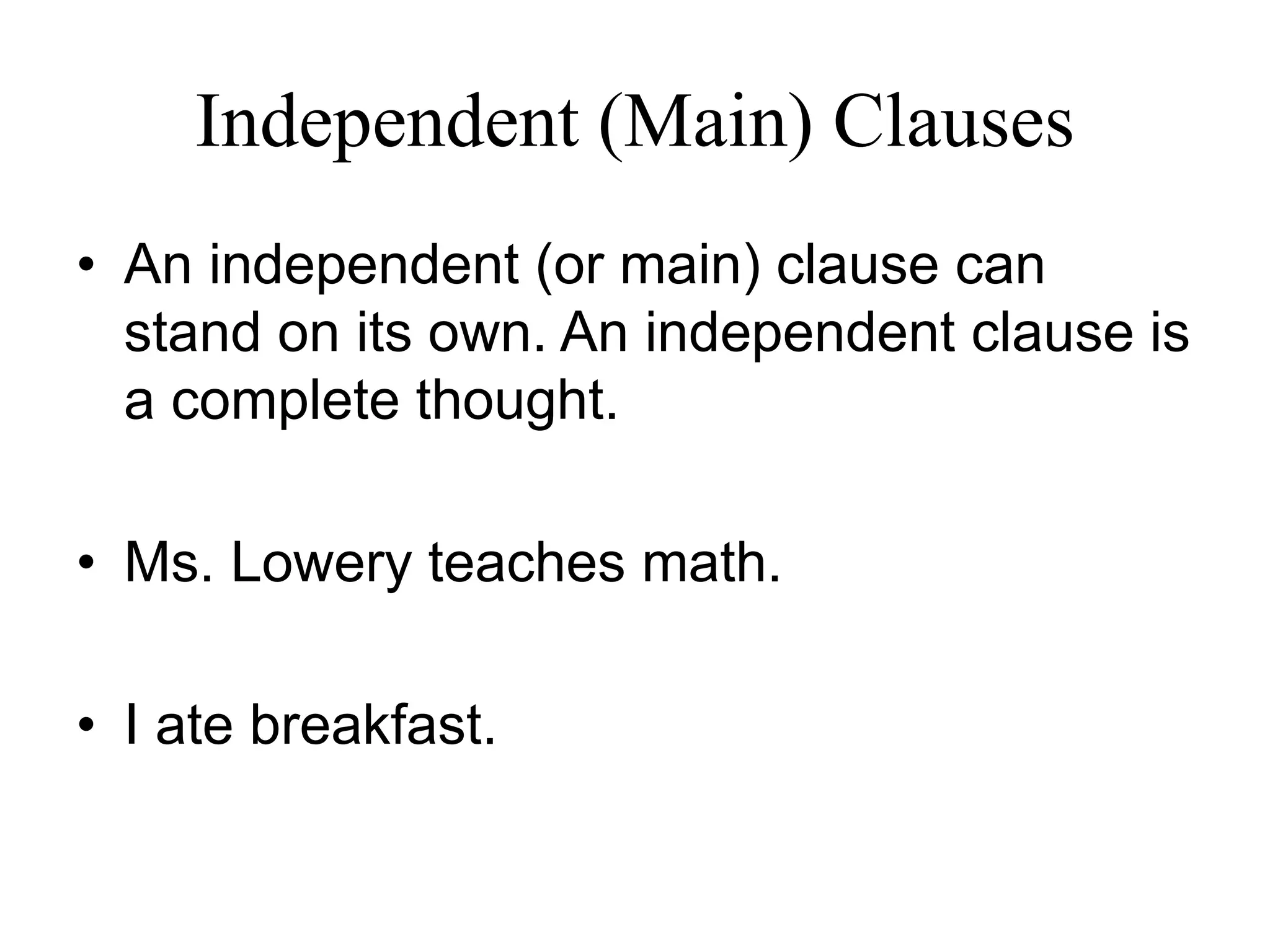 Clauses.ppt for lesson in English Enhancement | PPT