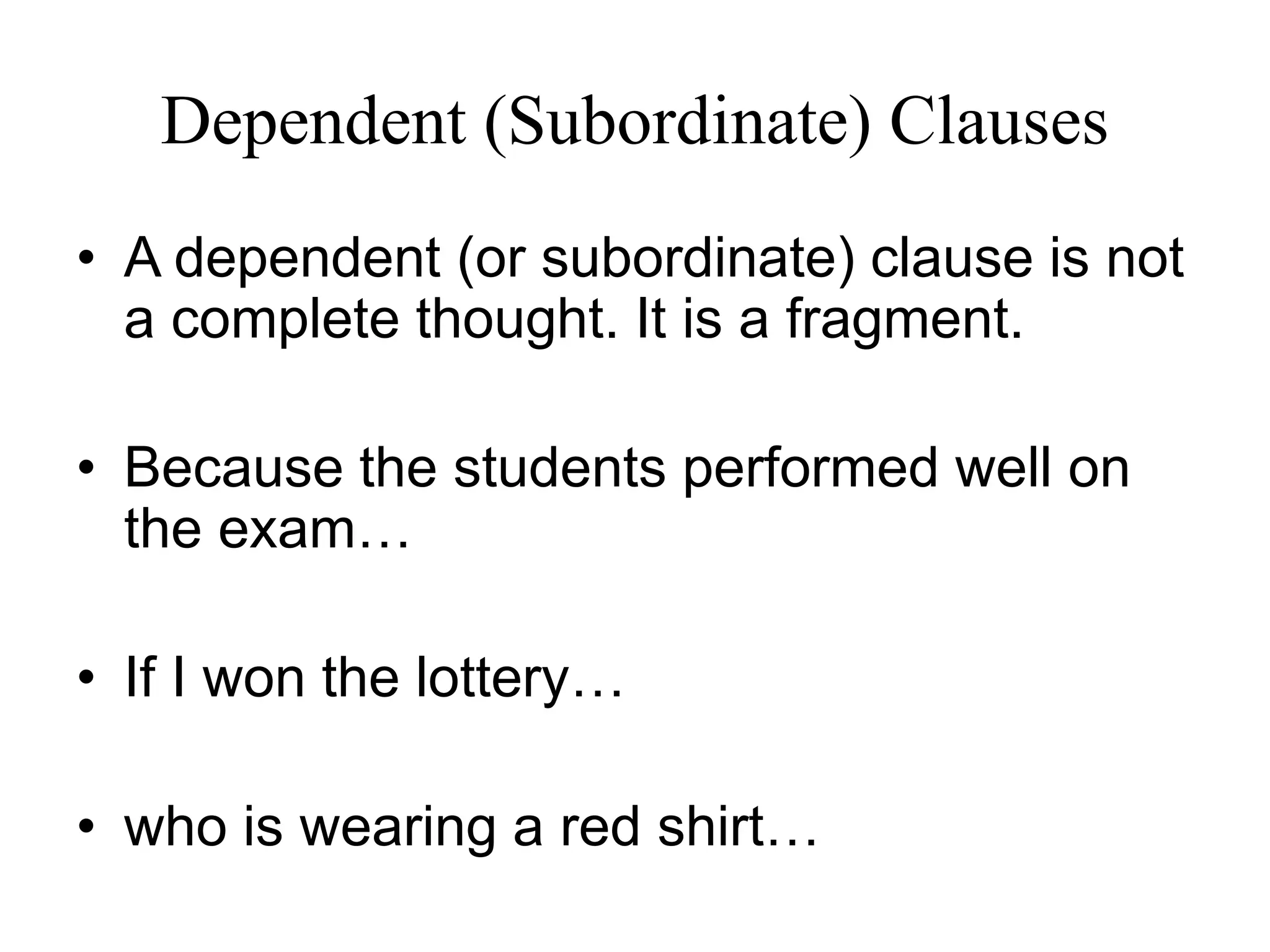 Clauses.ppt for lesson in English Enhancement | PPT