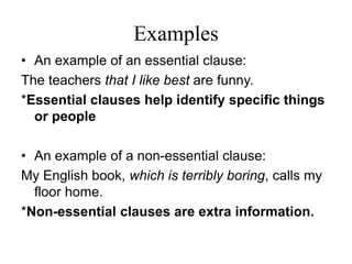 Clauses.ppt for lesson in English Enhancement | PPT