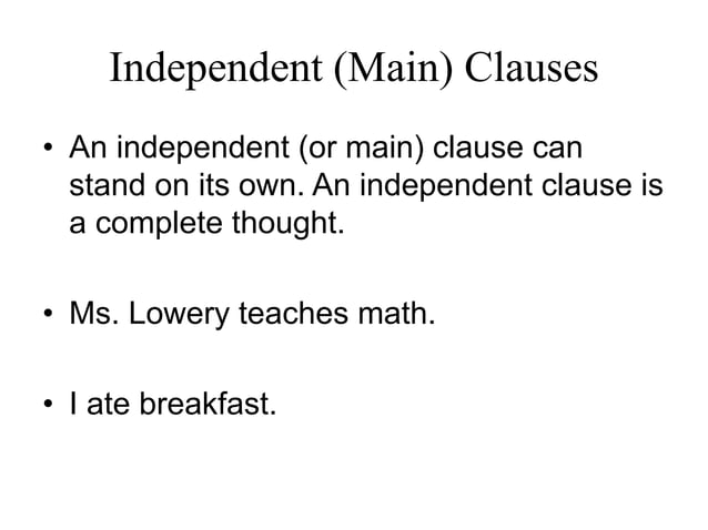 Clauses.ppt for lesson in English Enhancement | PPT