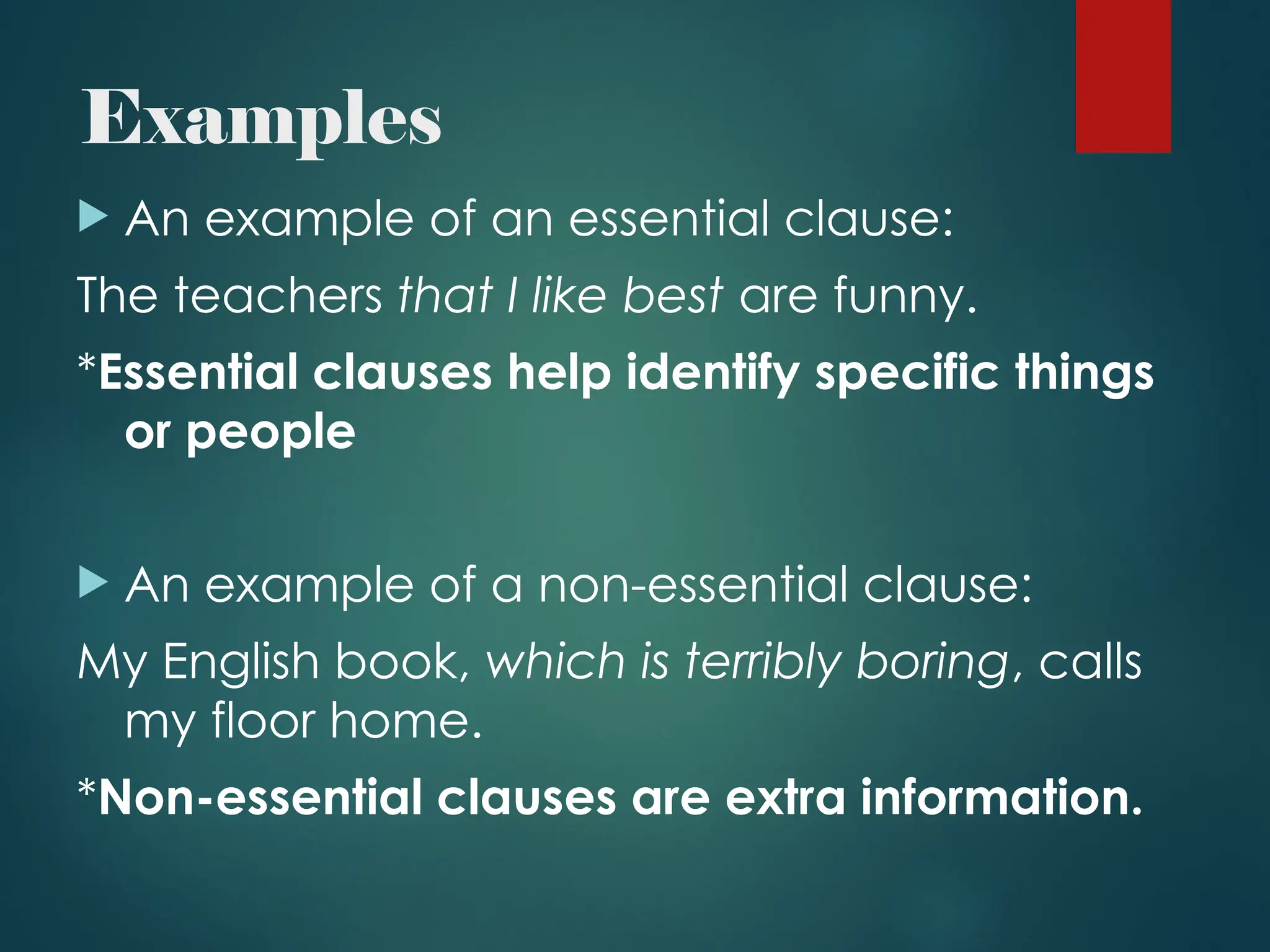 Clauses-definition and main types with examples | PPT